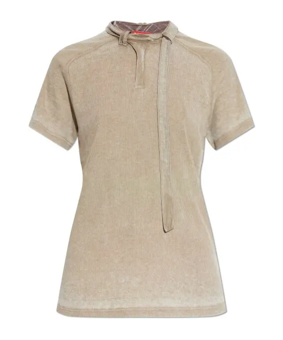 DIESEL® T-gary Tie-detail T-shirt - Beige