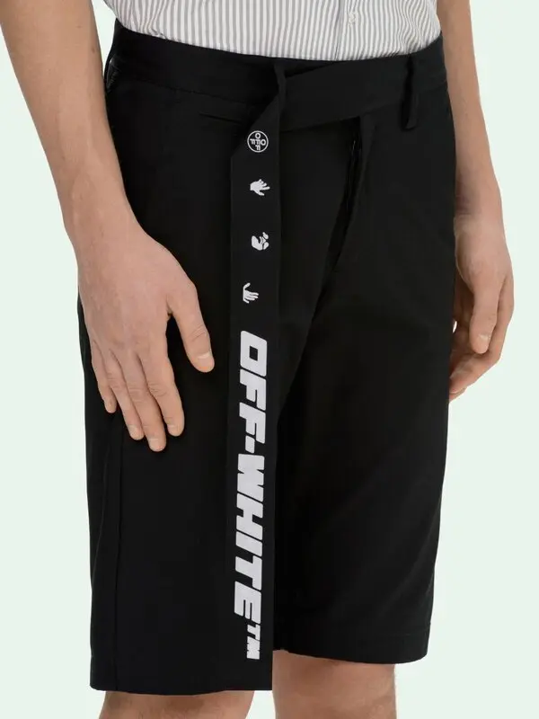 Off-White Belted Chinos Knee Length Shorts