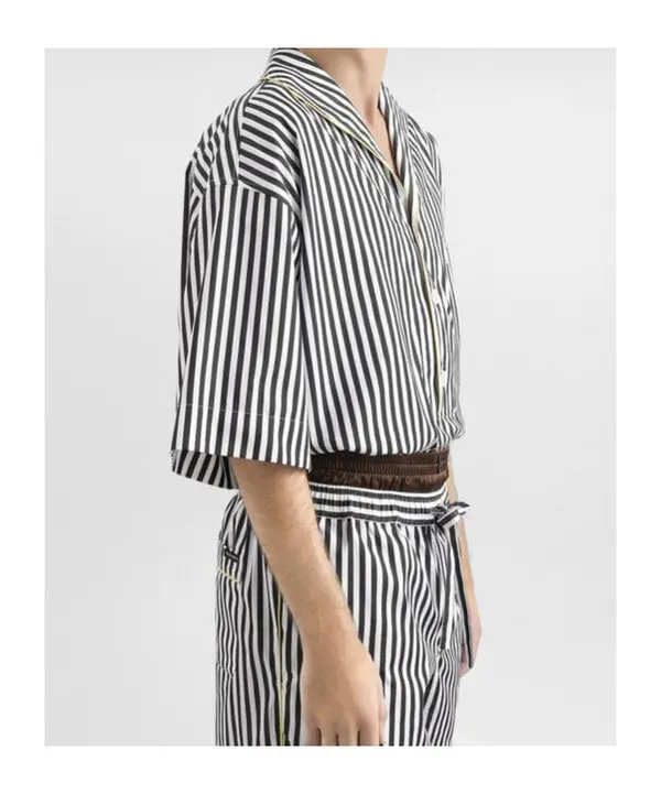 Dolce & Gabbana Dolce Gabbana Striped Poplin Shirt - Black