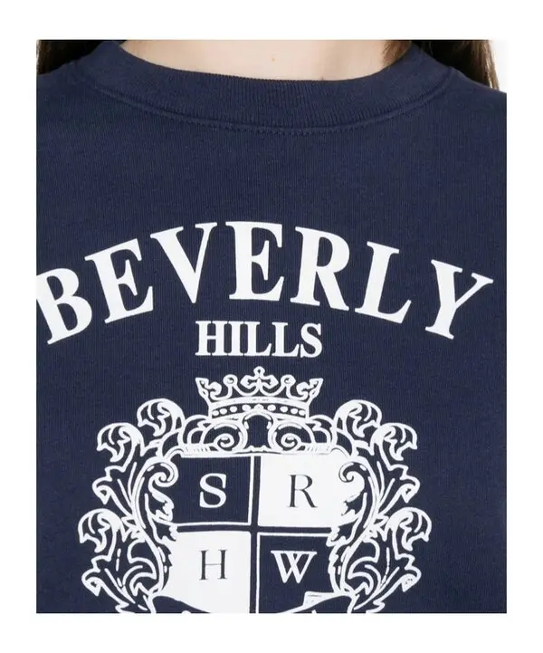 SPORTY  RICH Sporty & Rich Long Sleeve Sweatshirt With Graphic Detail