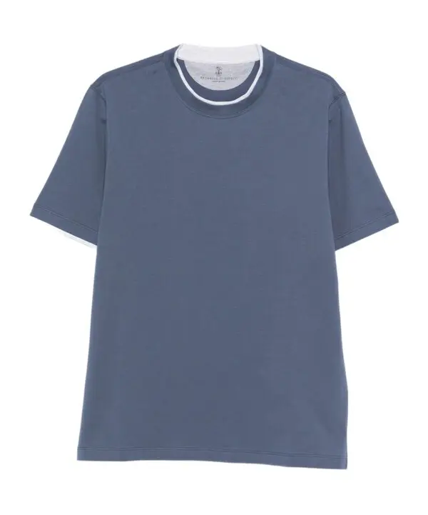 Brunello Cucinelli Layered-effect Crewneck T-shirt - Blue