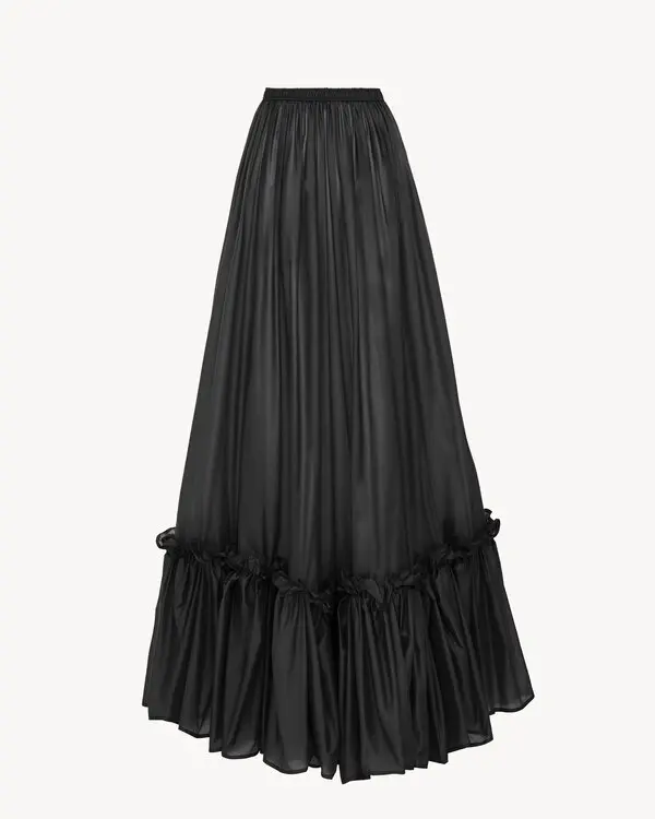 Saint Laurent Nylon Prairie Skirt - Black