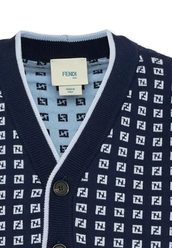 Fendi Ff-motif V-neck Cardigan
