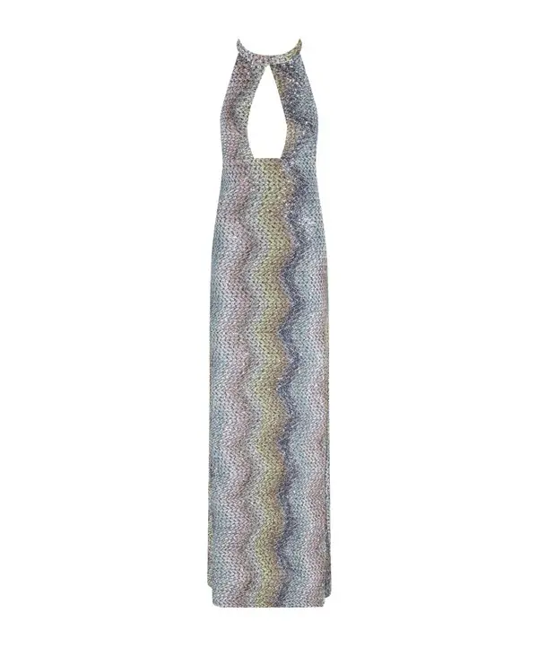 Missoni Halter Neck Maxi Dress With Cutout Details