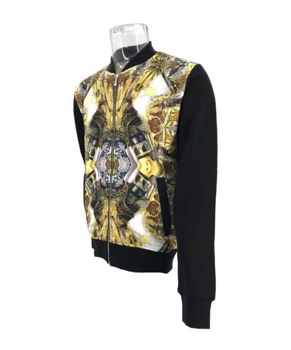Just Cavalli Printed Long Sleeve Bomber Jacket - Black