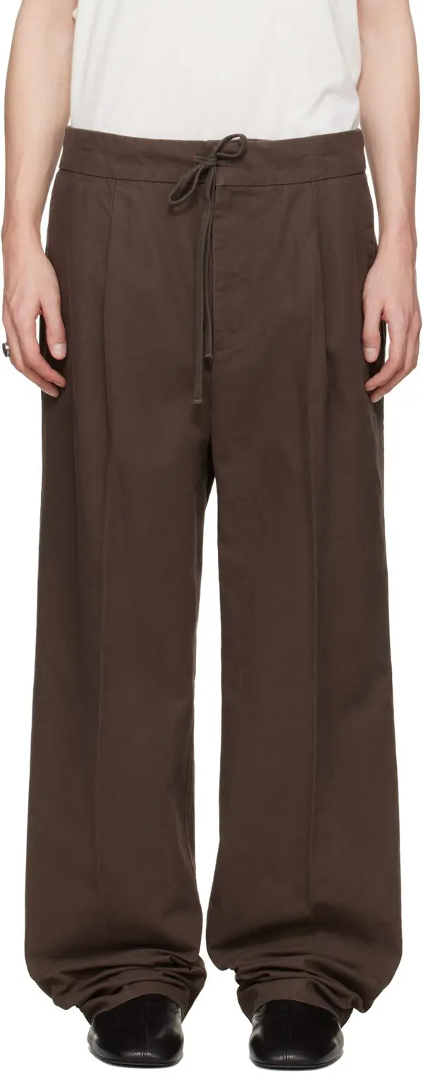 Fear Of God Pleated Loose Fit Trousers - Brown