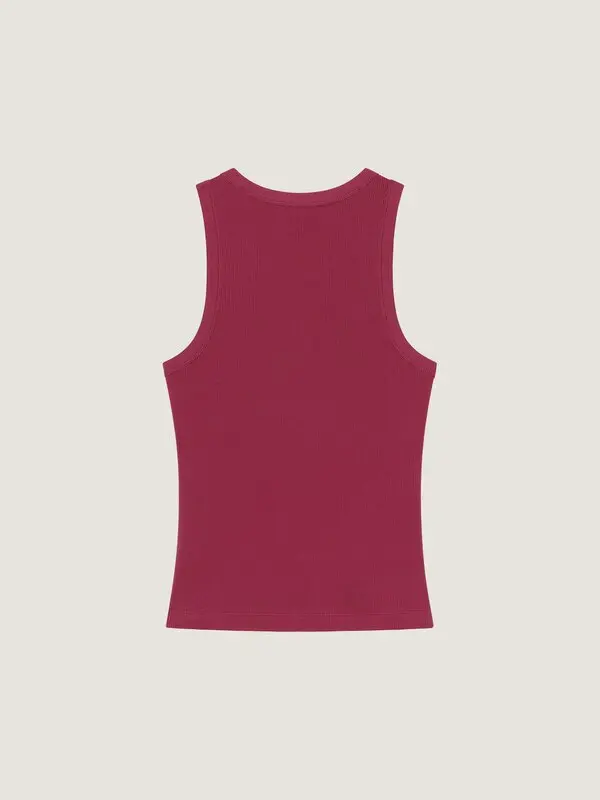 Givenchy Slim Fit Cotton Tank Top With Paris Print - Red