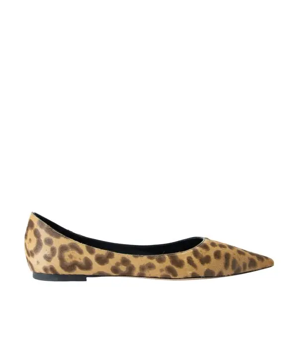 JIMMY CHOO Love Leopard-print Pony Hair Ballet Flats - Brown