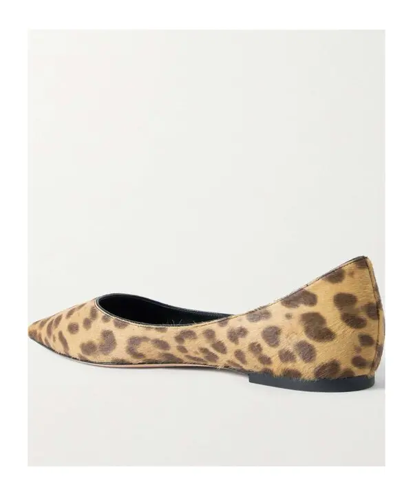 JIMMY CHOO Love Leopard-print Pony Hair Ballet Flats - Brown