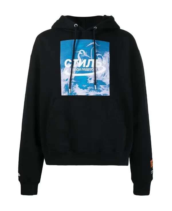 Heron Preston Logo Printed Hooded Sweater