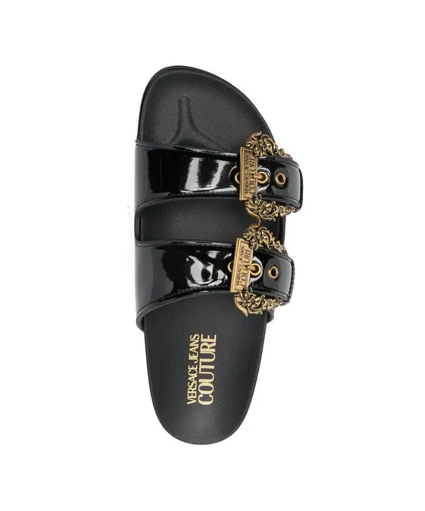 Versace Baroque Buckle Platform Slides