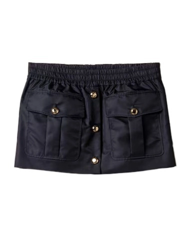 Miu Miu Elasticated Waistband Mini Skirt With Patch Pockets