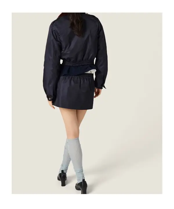 Miu Miu Elasticated Waistband Mini Skirt With Patch Pockets