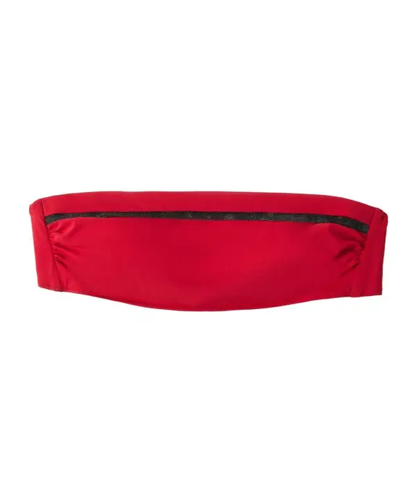 Brunello Cucinelli Monili Chain-embellished Bikini Top - Red