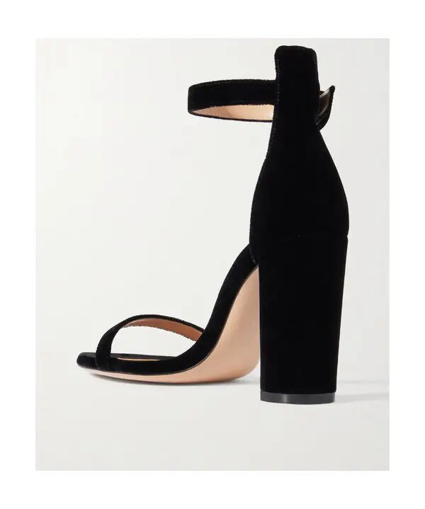 GIANVITO ROSSI Velvet 100mm Gaeta Sandals