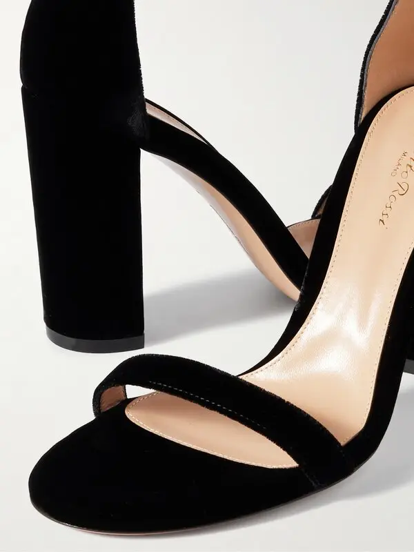 GIANVITO ROSSI Velvet 100mm Gaeta Sandals