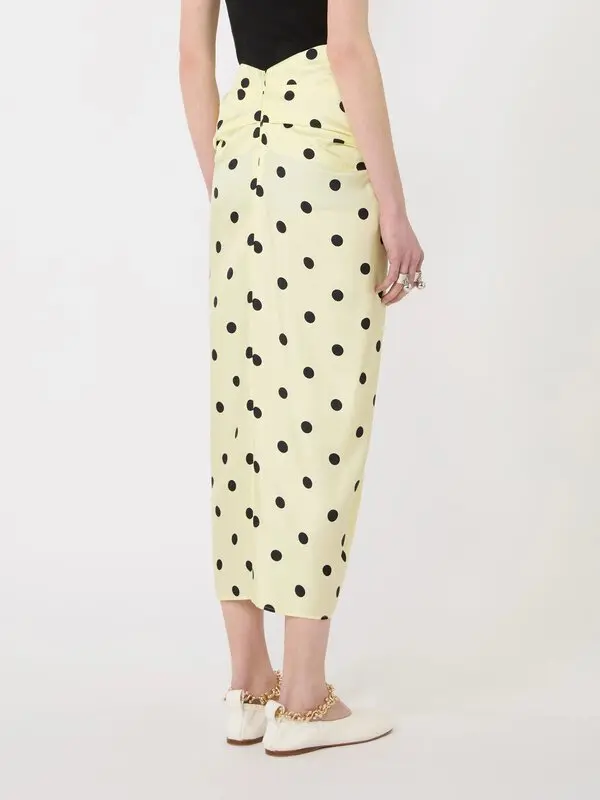 Sportmax Polka Dot Printed Midi Skirt - Nude