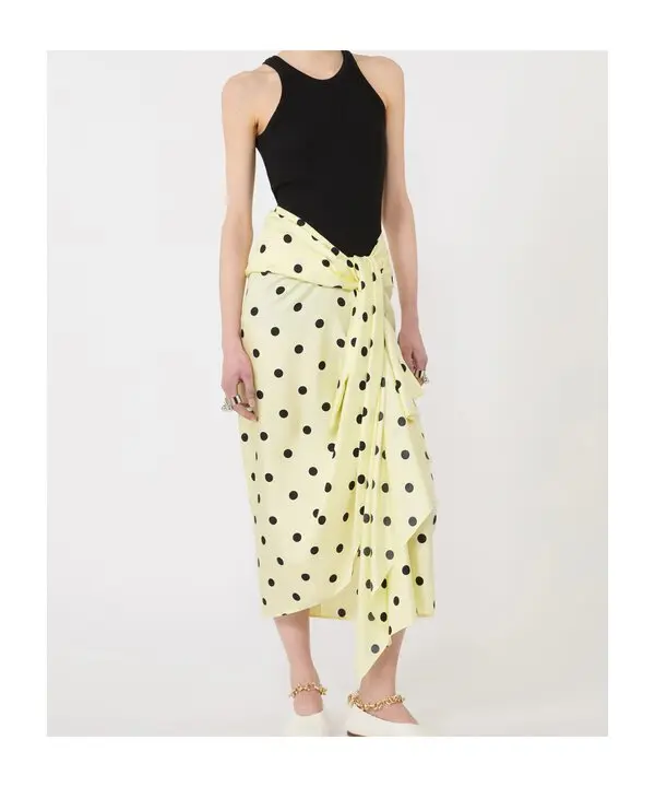 Sportmax Polka Dot Printed Midi Skirt - Nude