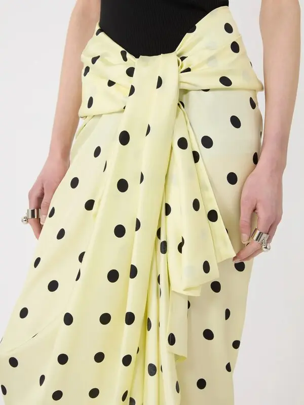 Sportmax Polka Dot Printed Midi Skirt - Nude