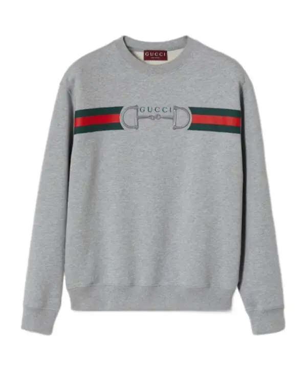 Gucci Horsebit Logo Print Sweatshirt - Grey