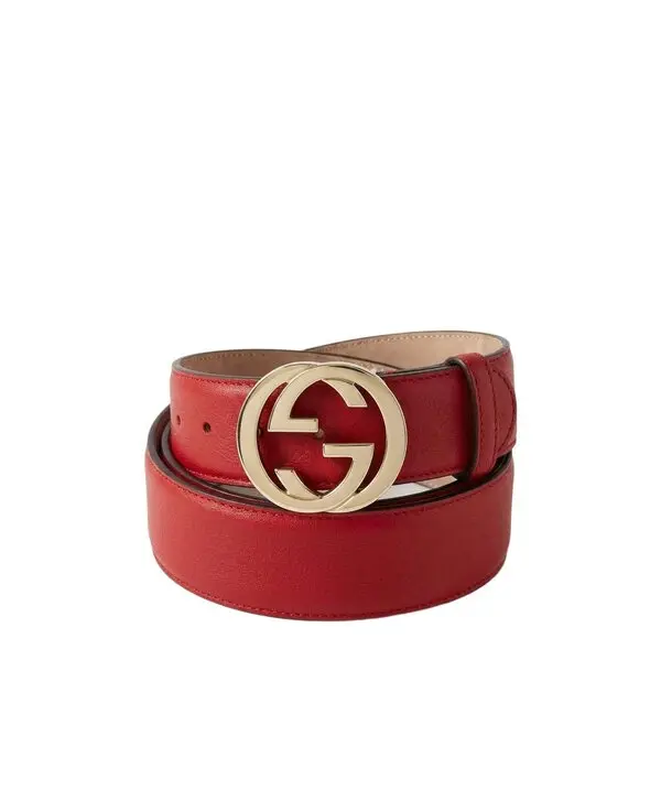 Gucci Double G Buckle Belt - Red