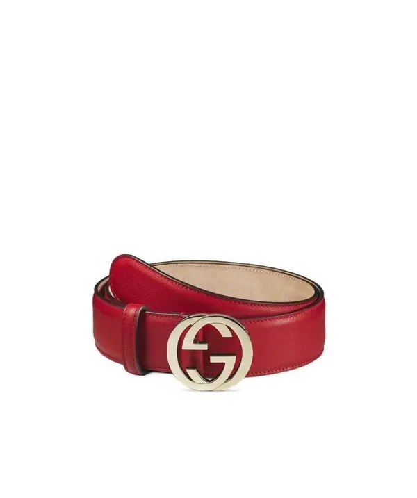 Gucci Double G Buckle Belt - Red