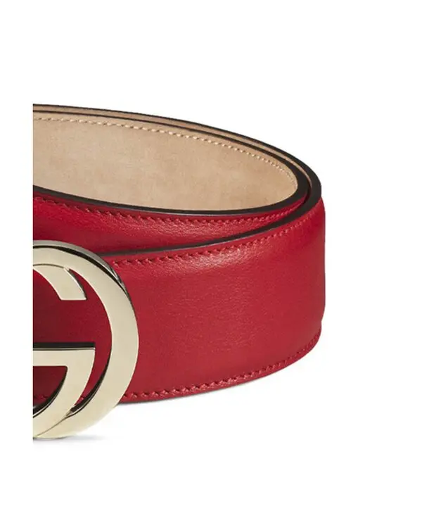 Gucci Mutual Buckle Double G Belt - Red