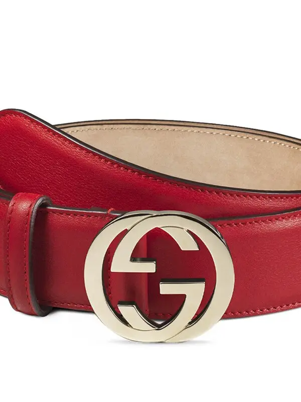 Gucci Mutual Buckle Double G Belt - Red