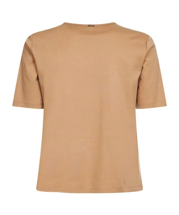 Herno Crew Neck T-shirt With Side Button Detail - Nude