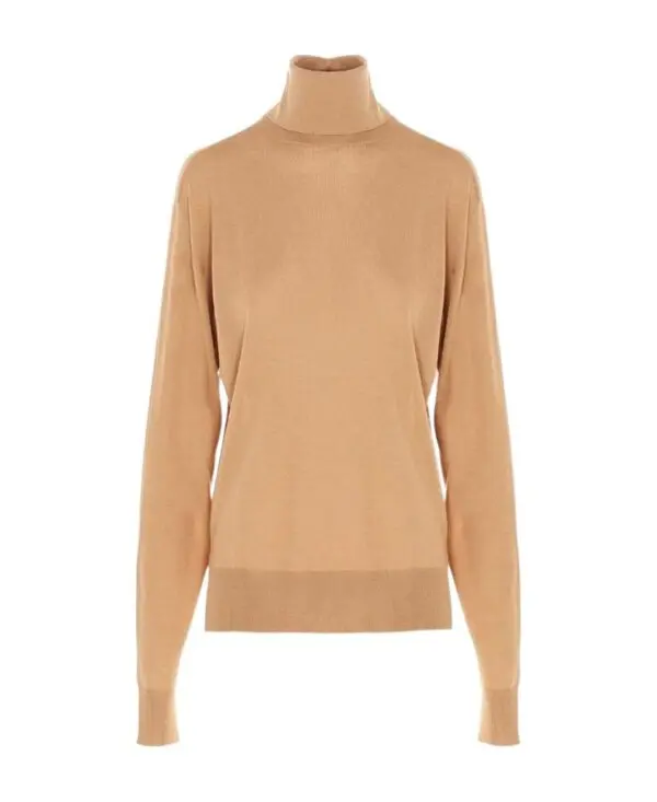 JIL SANDER Roll Neck Fine-knit Jumper - Nude