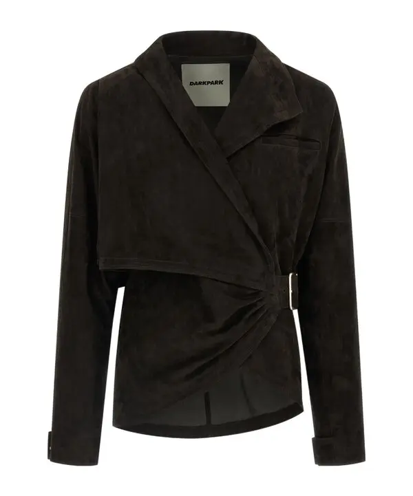 DARKPARK Cindy Belted Suede Jacket - Brown