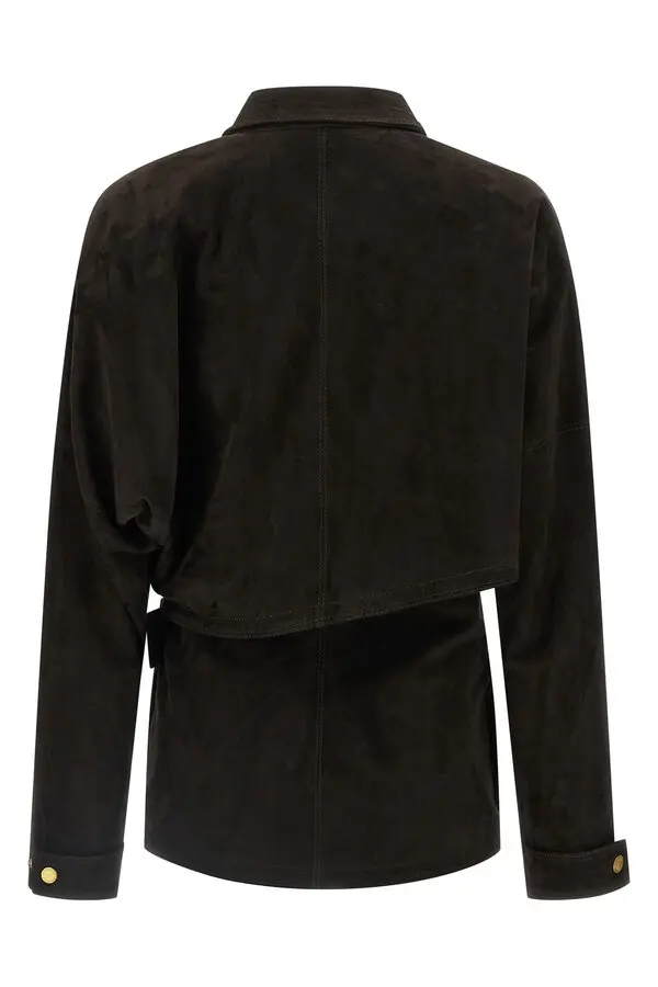 DARKPARK Cindy Belted Suede Jacket - Brown