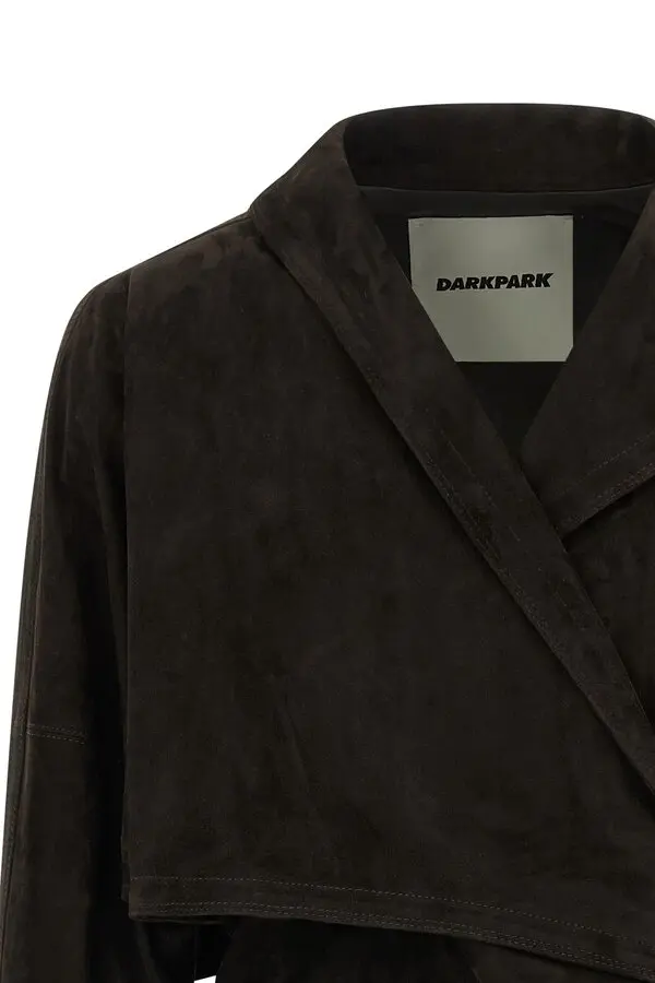 DARKPARK Cindy Belted Suede Jacket - Brown