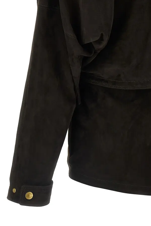 DARKPARK Cindy Belted Suede Jacket - Brown