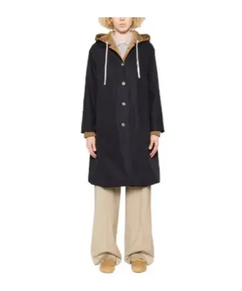 Herno Buttoned Hooded Coat - Black