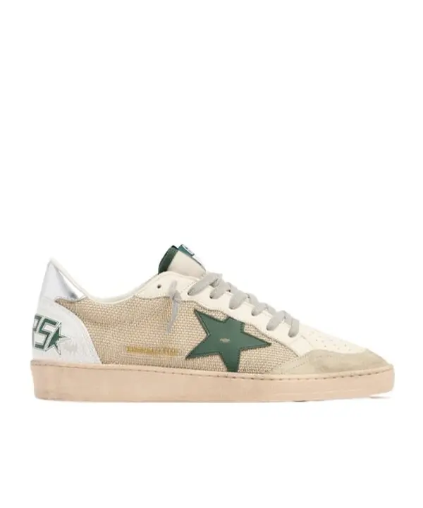 GOLDEN GOOSE Ballstar Mesh Leather Sneakers - Nude