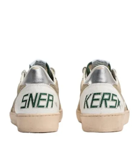 GOLDEN GOOSE Ballstar Mesh Leather Sneakers - Nude