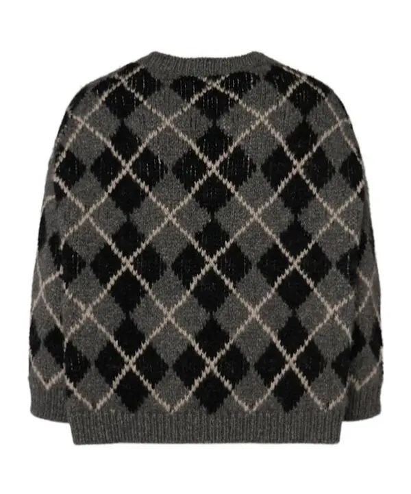 Khaite Colt" Crewneck Argyle Knit Sweater - Black