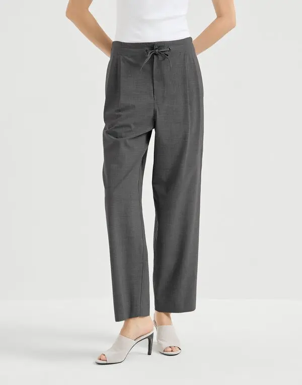 Brunello Cucinelli Tailored Drawstring Trousers - Black