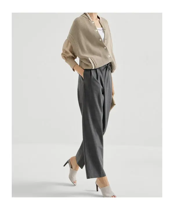 Brunello Cucinelli Tailored Drawstring Trousers - Black