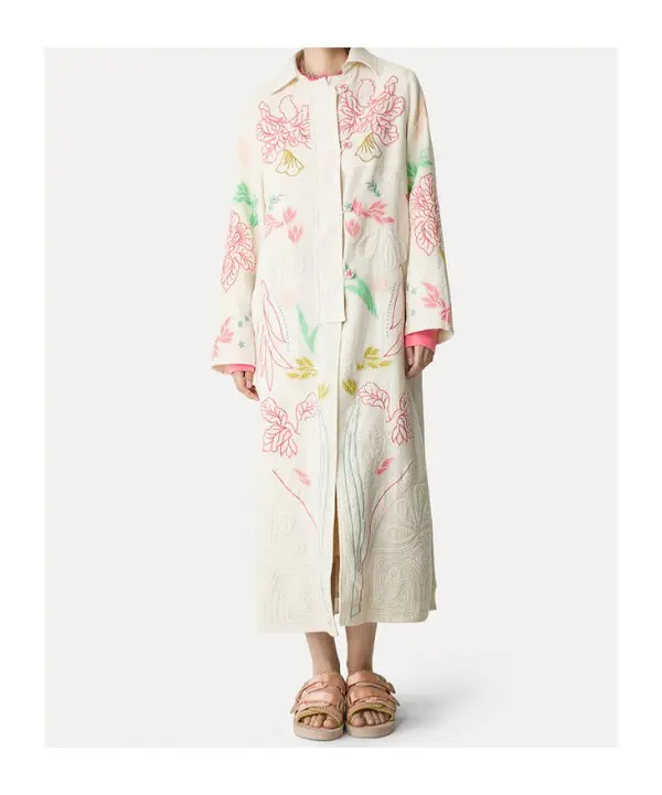 FORTE_FORTE Embroidered Velvet Coat