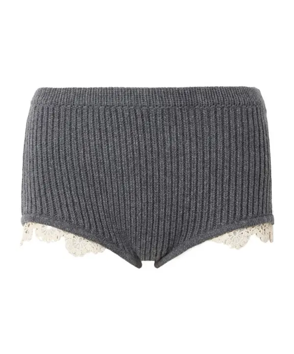 Magda Butrym Crocheted Knit Cashmere Shorts
