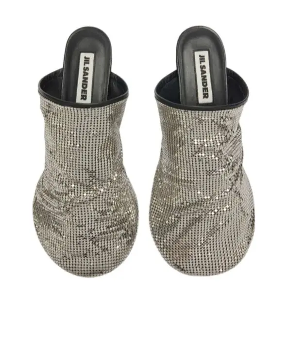 JIL SANDER Sequin-mesh Mules