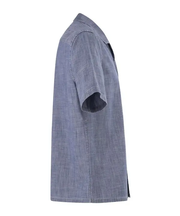 Peserico Chambray Short Sleeve Shirt - Gray
