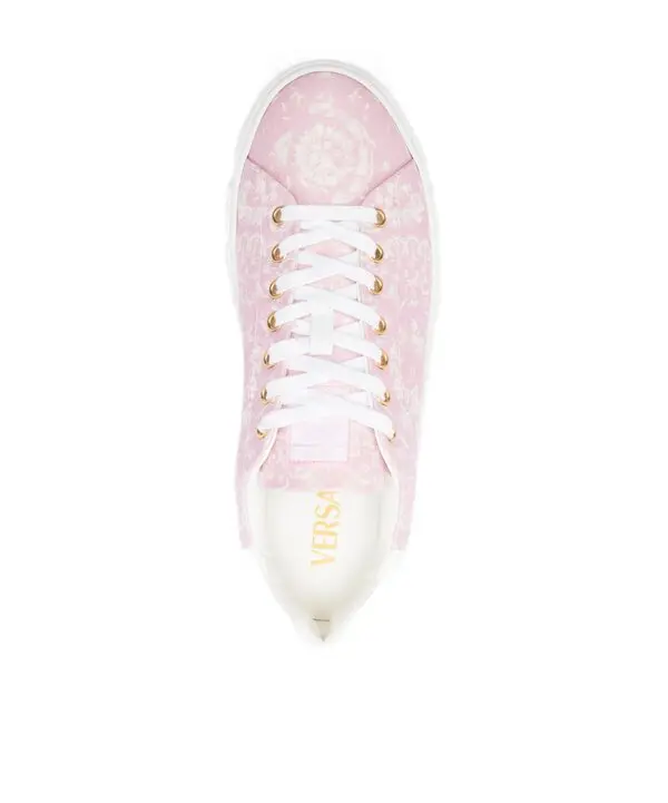Versace Barocco Print Low-top Sneakers - White