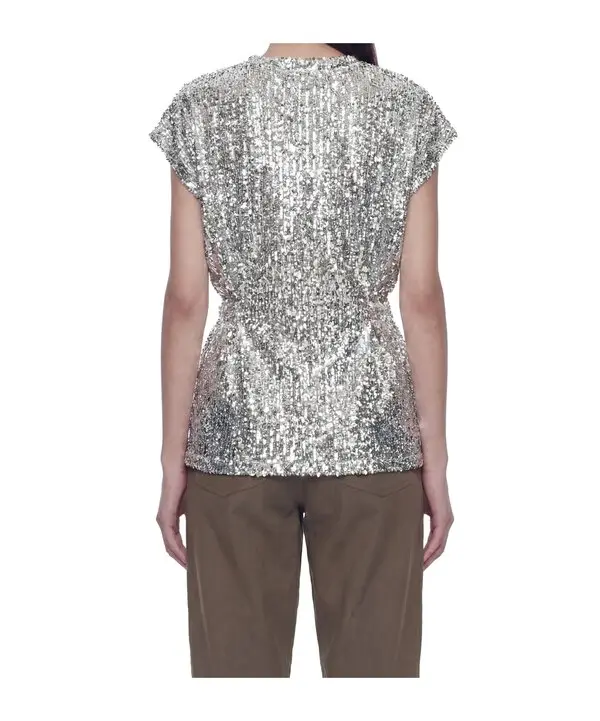Coperni Sequined T-shirt With Cinched Waist