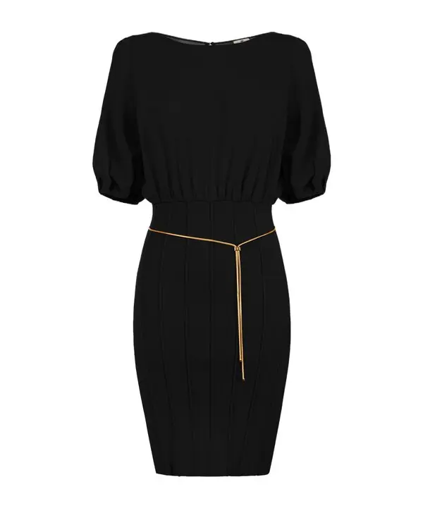 Elisabetta Franchi Open-back Mini Dress - Black