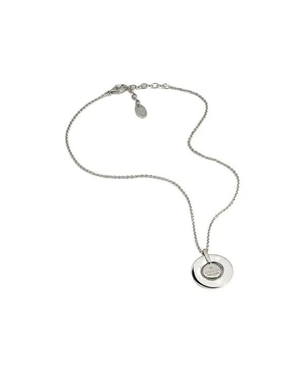 Gucci Trademark Pendant Necklace - Palladium-toned