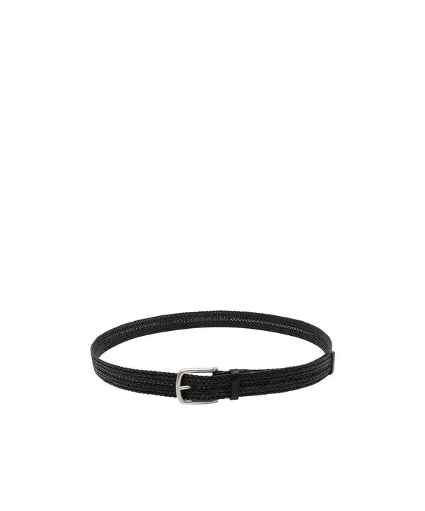 ORTIGNI Woven Buckle Belt - Black