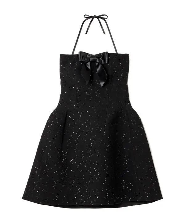 SHUSHU/TONG Strapless Sequin Mini Dress With Bow Detail